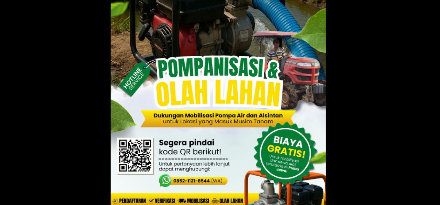 Berita BRMP Pascapanen - Bantuan Mobilisasi Pompa Air dan alsintan ini Bisa Diakses Secara GRATIS